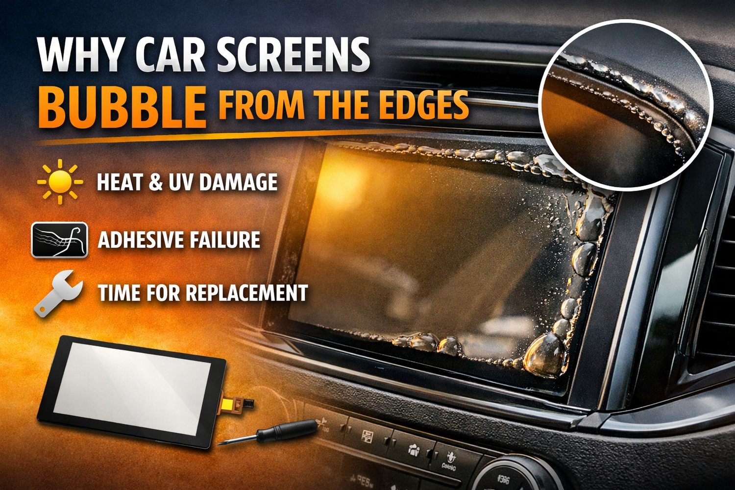 Why Car Touchscreens Bubble From the Edges (And How to Fix It) – Cuescreens